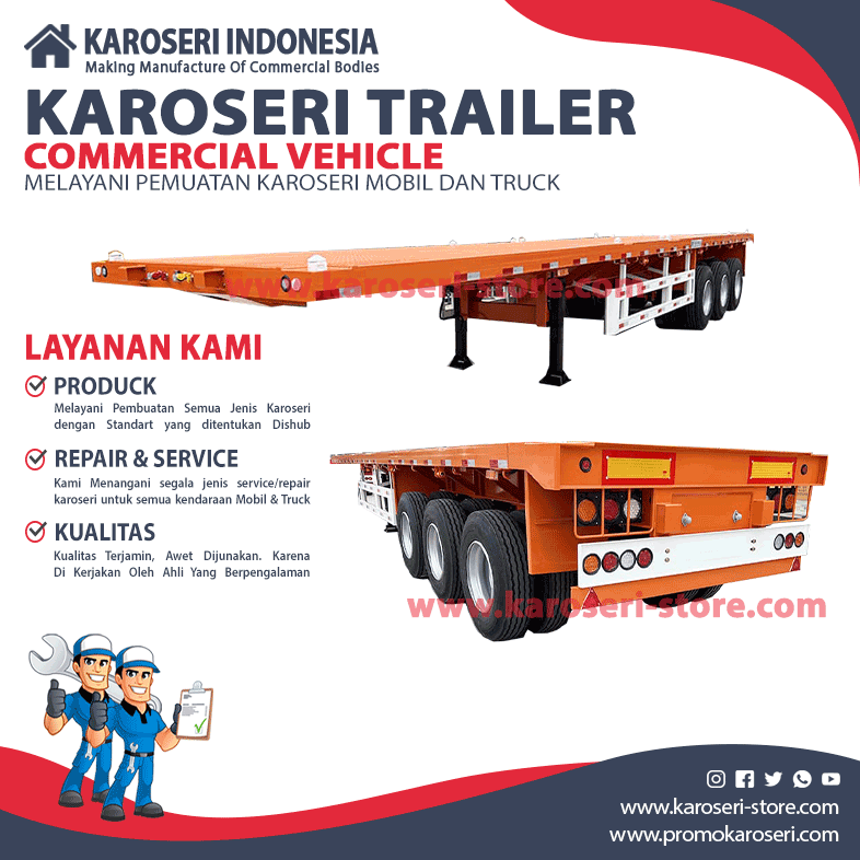 Harga Karoseri Trailer Flatbed 40 Ft - Situs Karoseri Indonesia