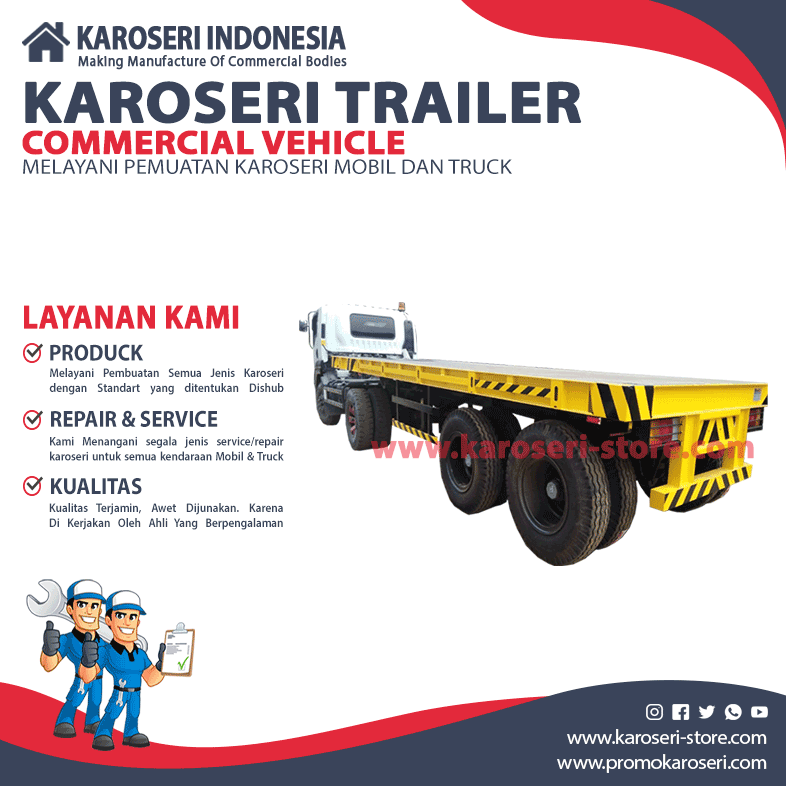 Harga Karoseri Trailer Flatbed - Situs Karoseri Indonesia